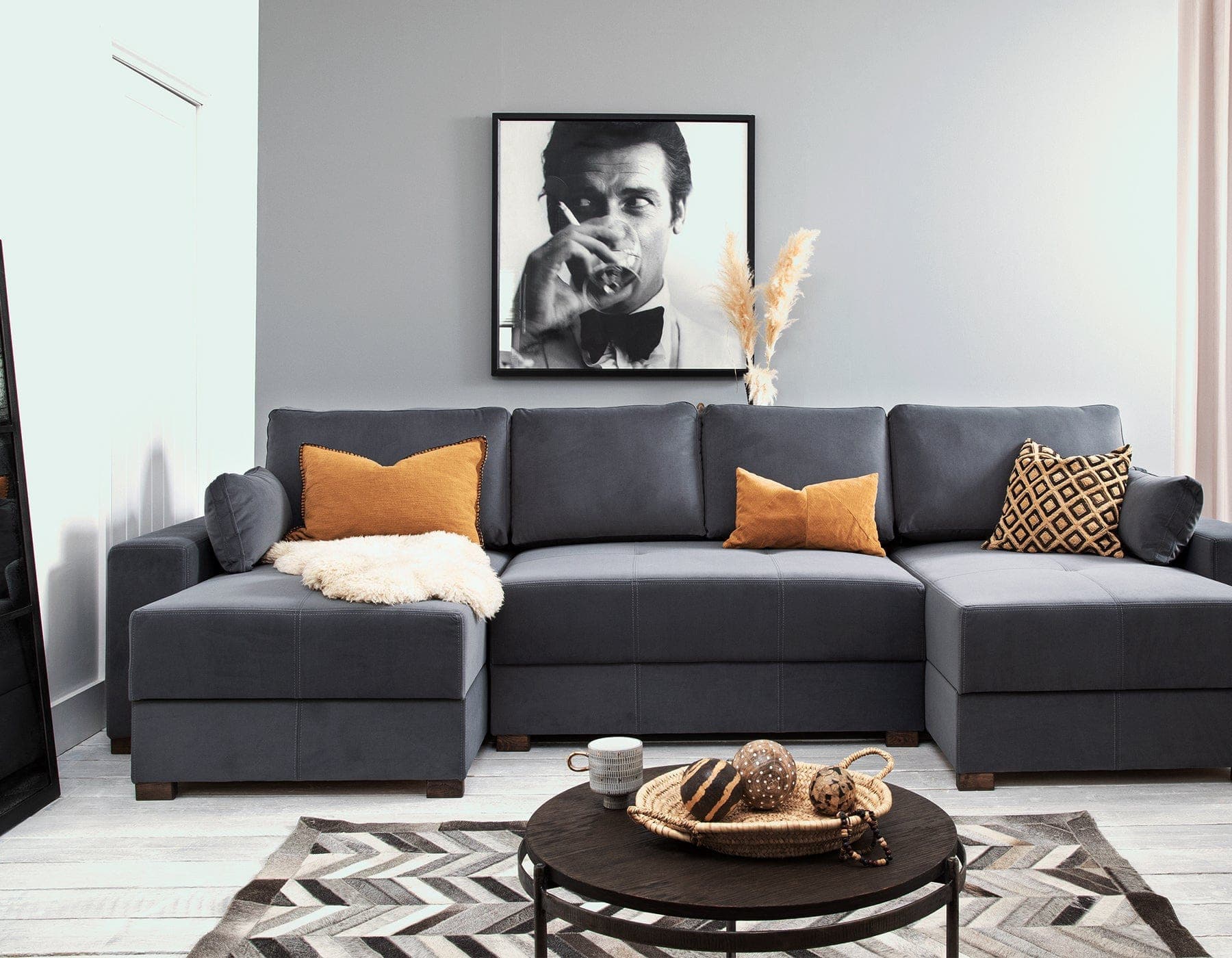 Large corner storage modular sofa-bed with pocket sprung mattress for ...